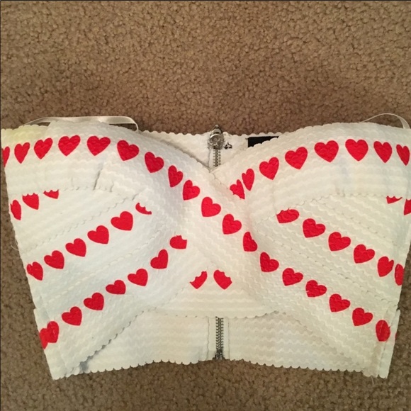 Windsor | Tops | Heart Patterned Crop Tube Top | Poshmark